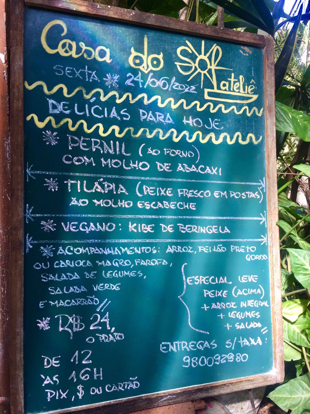Menu em Casa do Sol Atelier restaurante, Rio de Janeiro