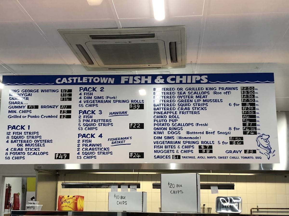 Menu at Castletown Fish & Chips restaurant, Castletown