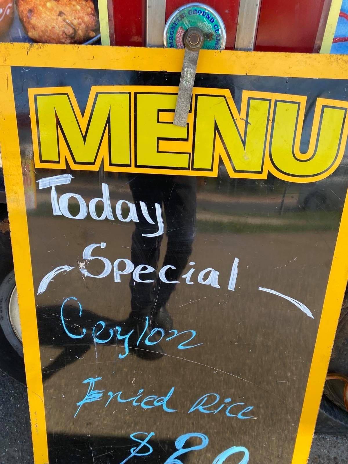 Menu at Ceylon Cuisine (Food Truck) restaurant, Devonport