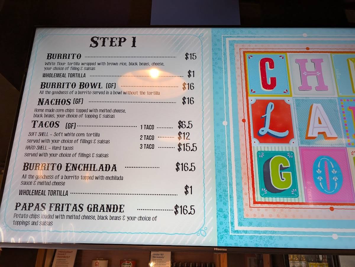 Menu at Chilangos Mexican Cantina restaurant, Melbourne, Goldsbrough ...