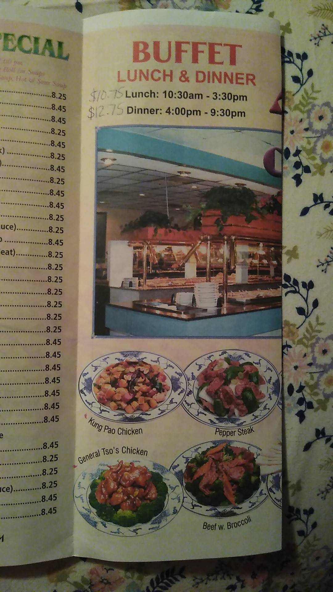 Menu at China Stix restaurant, Springville