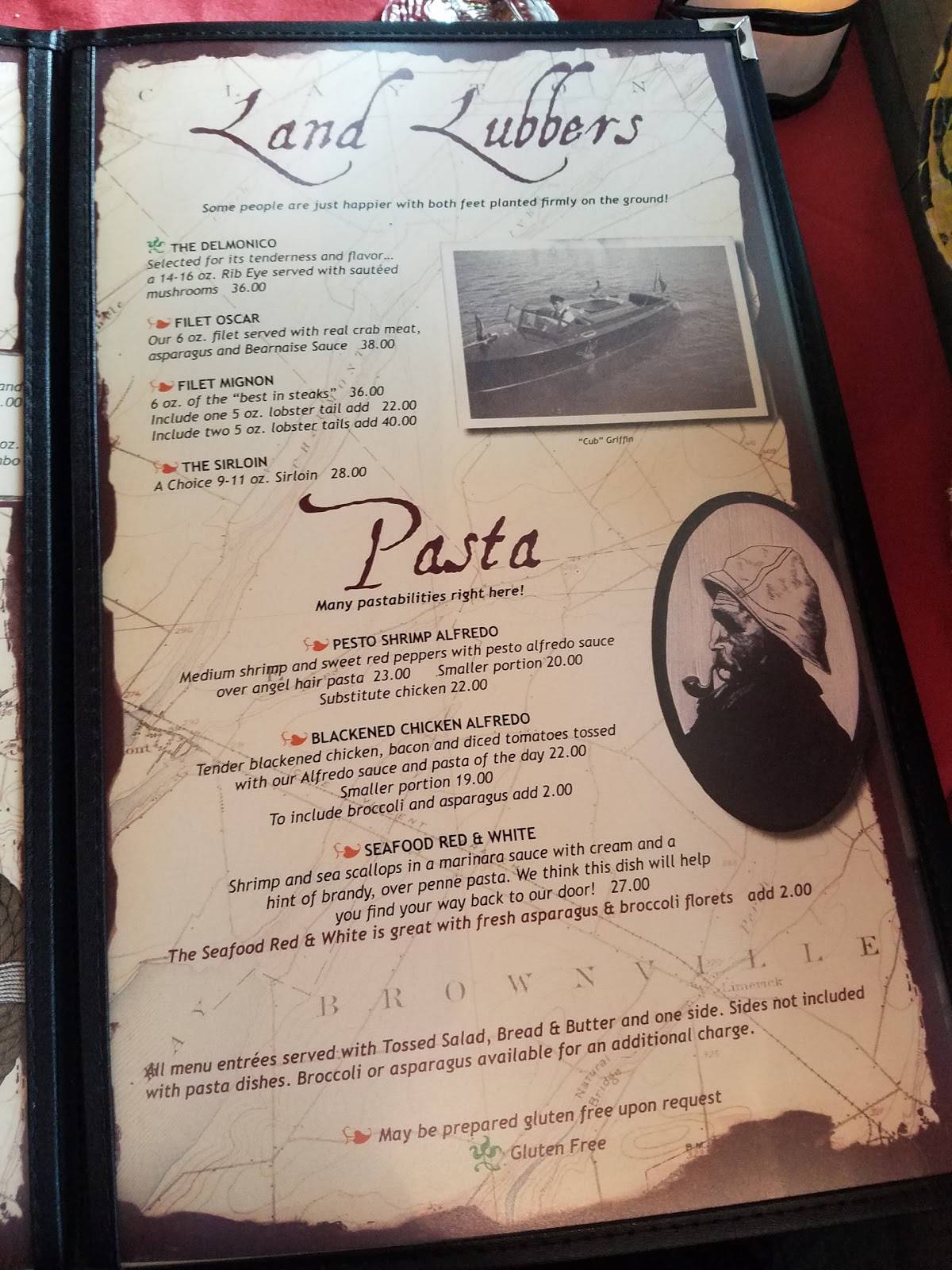 Menu at Clipper Inn restaurant, Clayton