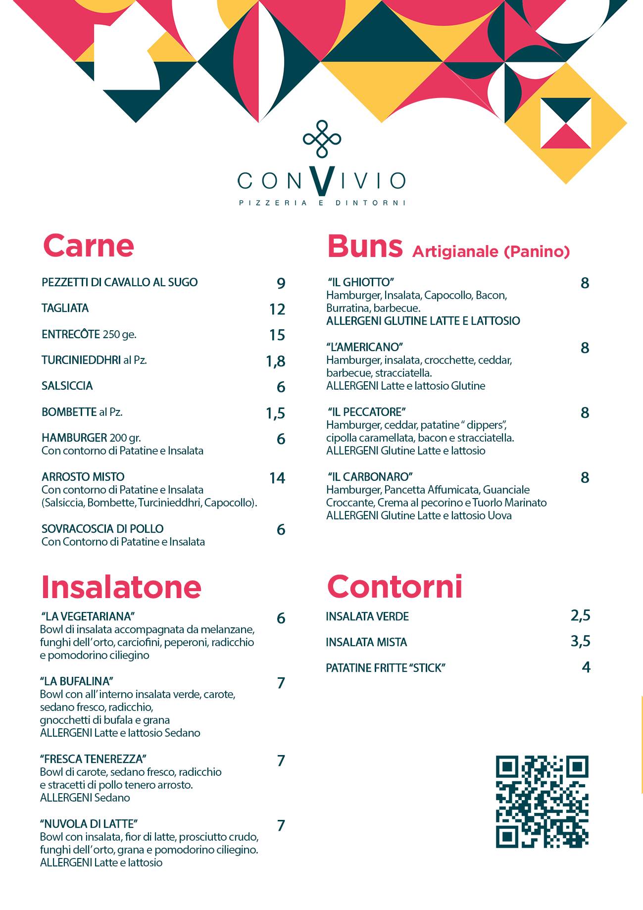 Convivio menu store