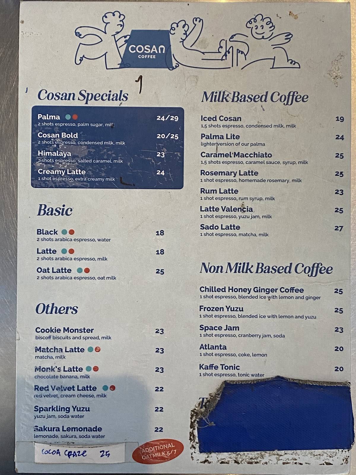 Menu at COSAN - Seturan restaurant, Sariharjo