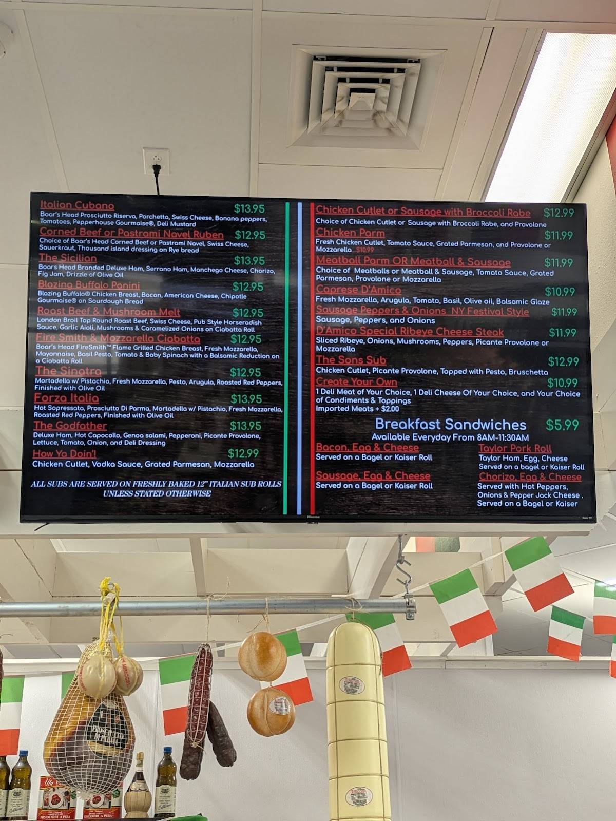 Menu at D’Amico & Sons Italian Market & Bakery, Oviedo