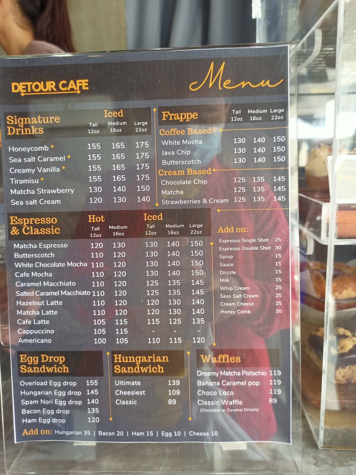 Carta de DETOUR CAFE - Sampaguita Fairview, Ciudad Quezon