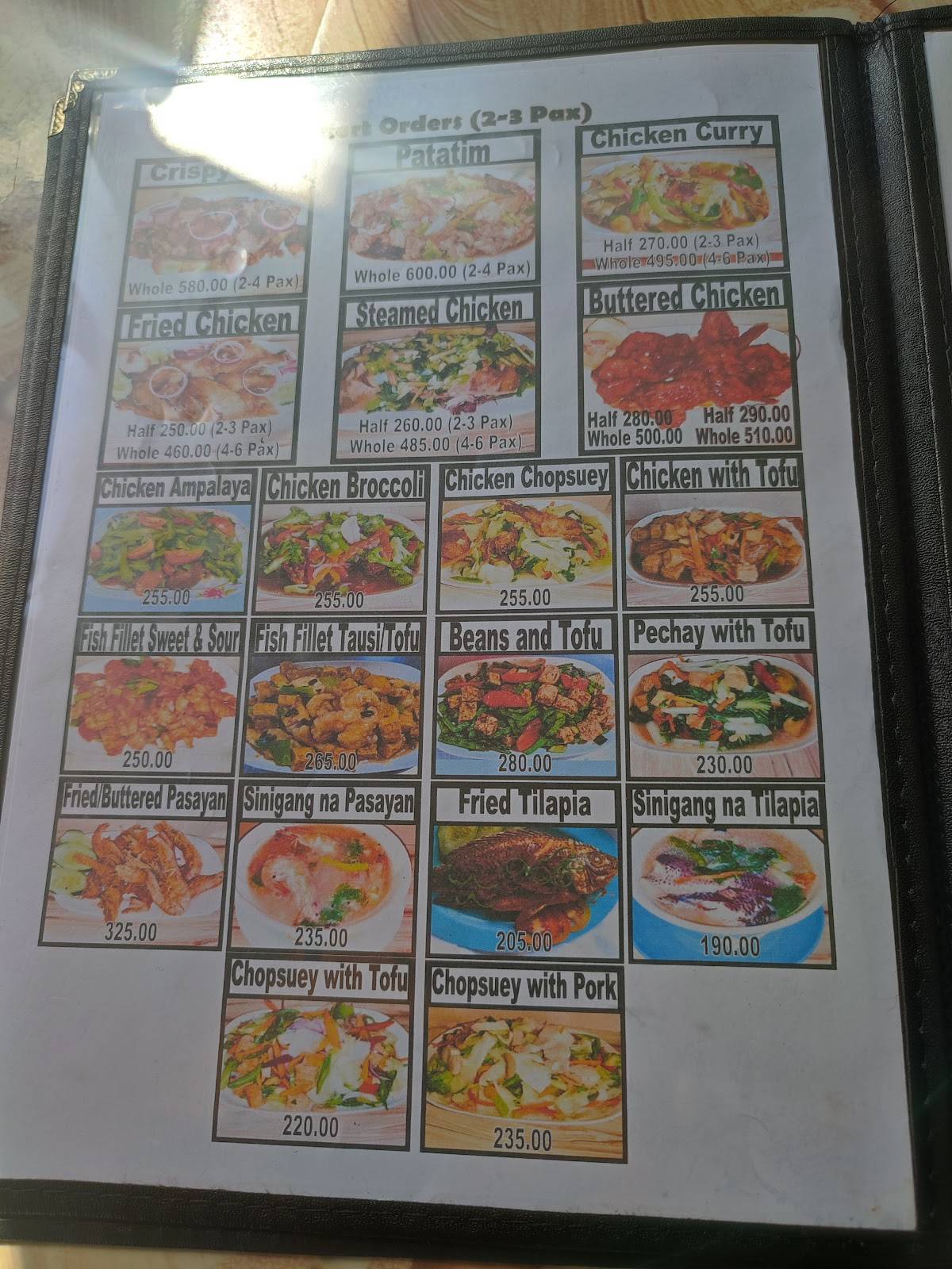 Menu at Dap-ayan, Pico Branch restaurant, La Trinidad