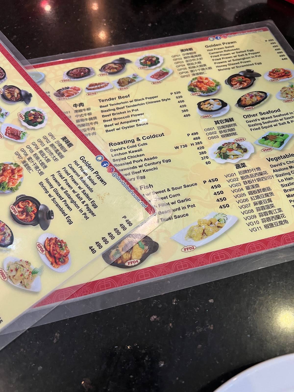 Menu at Davids Tea House - Restaurant (SM Pampanga), San Fernando, Main ...