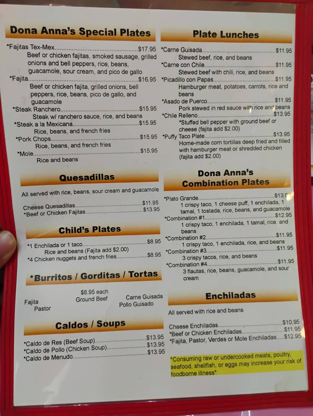Menu at Doña Maria restaurant, Houston, Navigation Blvd