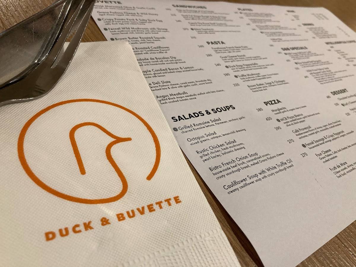 Menu at Duck & Buvette restaurant, Mandaluyong