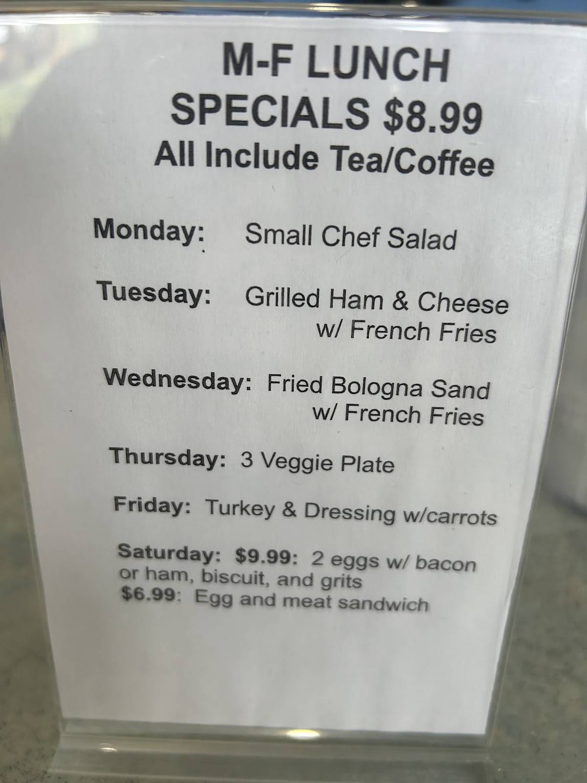 Menu at Duttons Family Restaurant, Inman