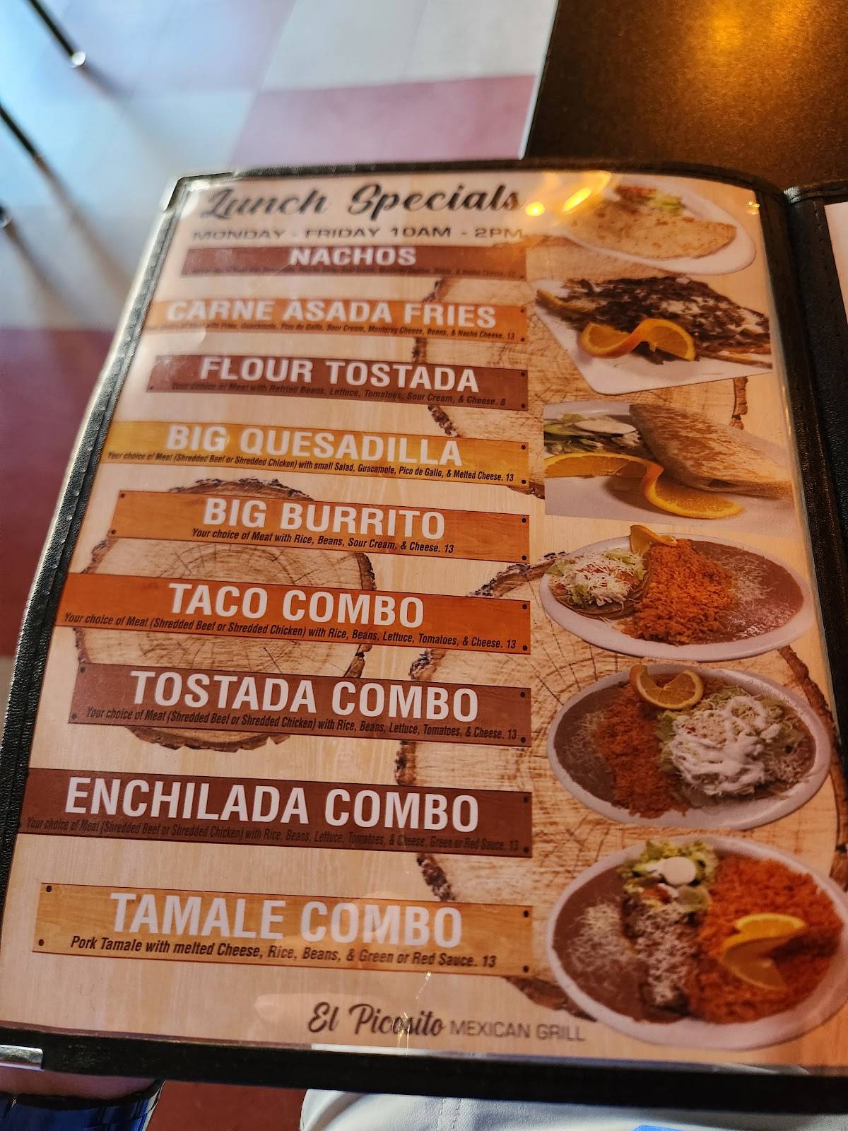 Menu at El Picosito restaurant, Gustine, 479 5th St