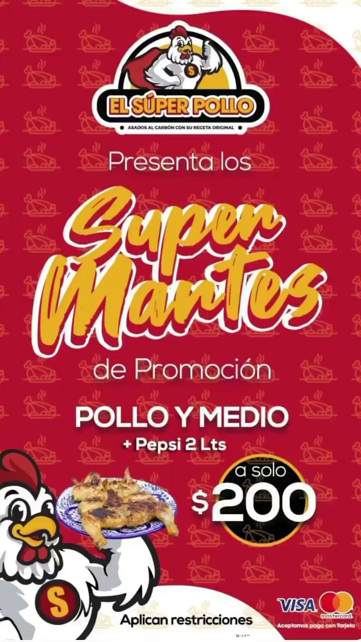 Menu at El súper pollo restaurant, Culiacán