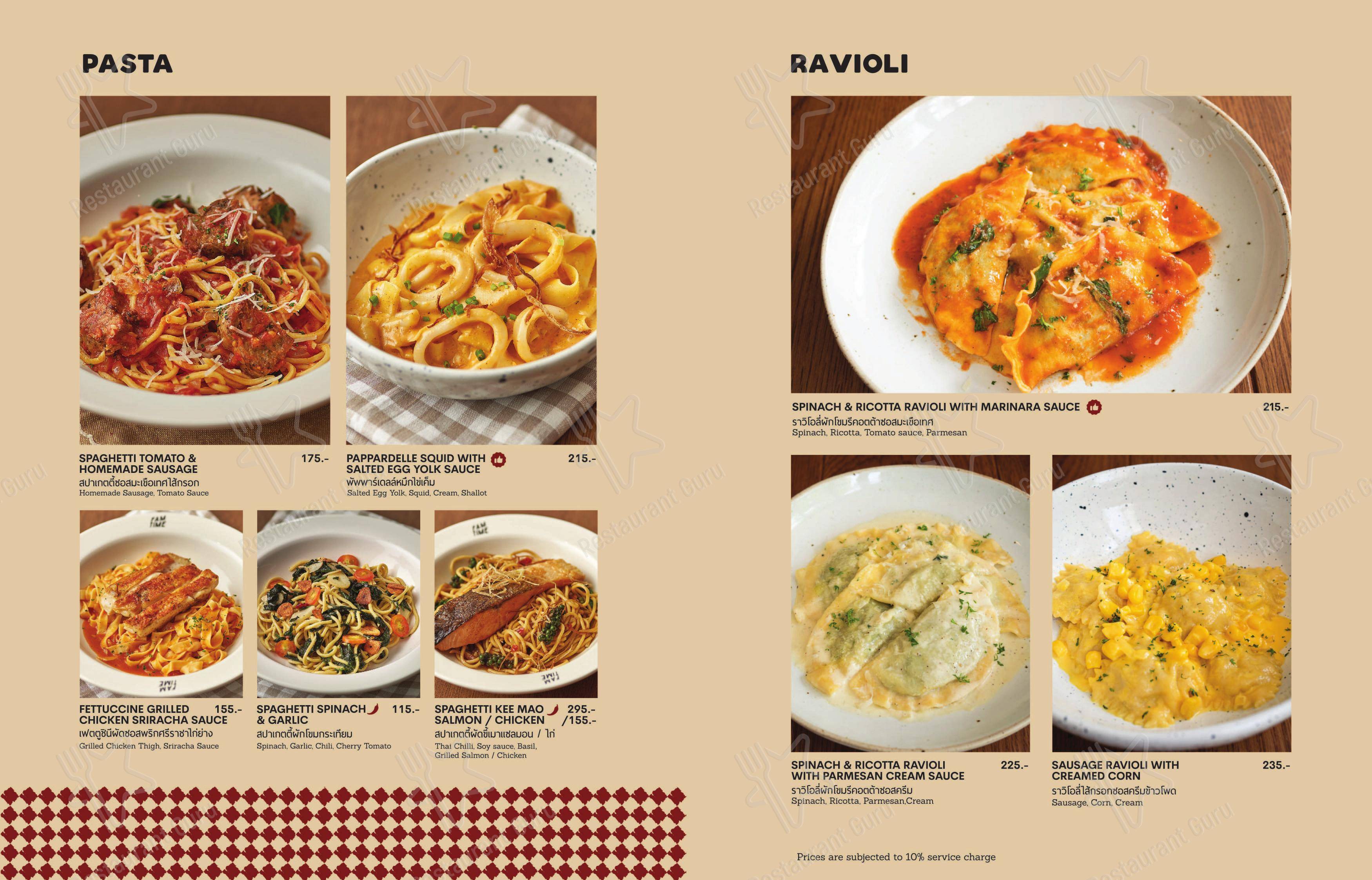 Menu at Fam Time Steak and Pasta restaurant, Bangkok, 25 5 Soi Sukhumvit 16
