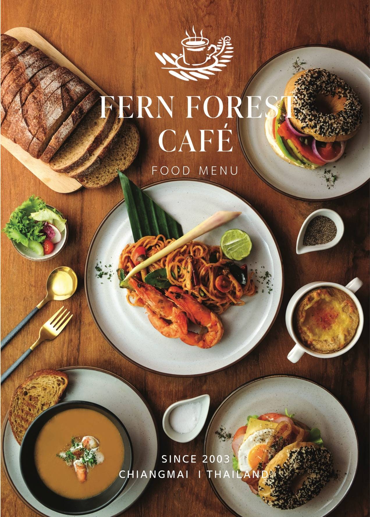 Menu at Fern Forest Cafe, Chiang Mai