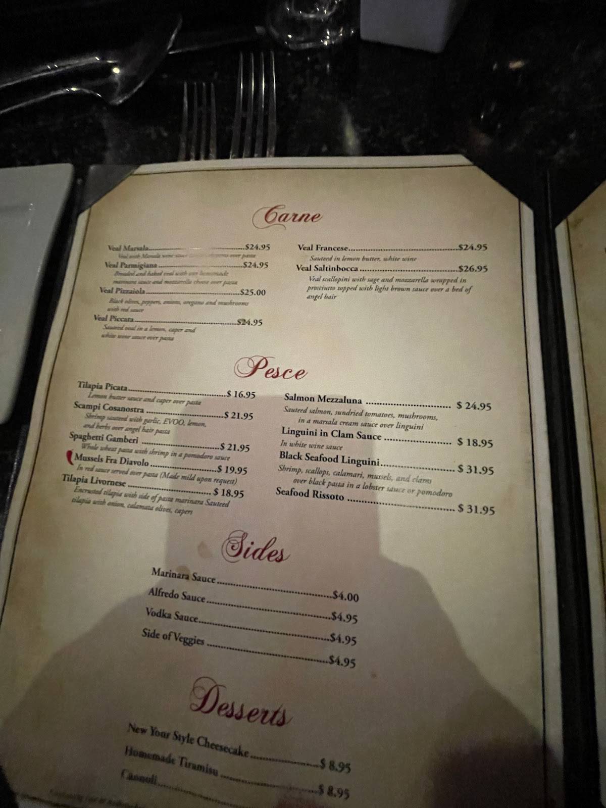 Menu at Fiore's Cafe, Ocala, S Pine Ave