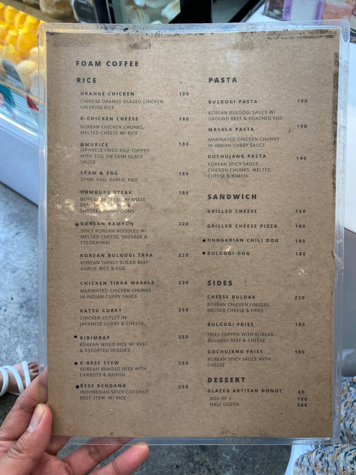 Menu at Foam Coffee - Baguio restaurant, Baguio