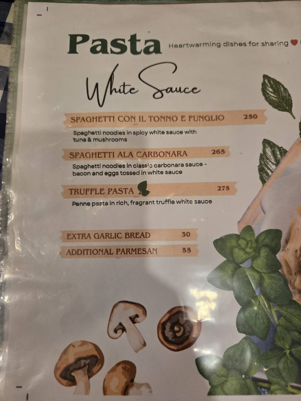 Menu at Friuli Trattoria restaurant, Quezon City, 79A Maginhawa