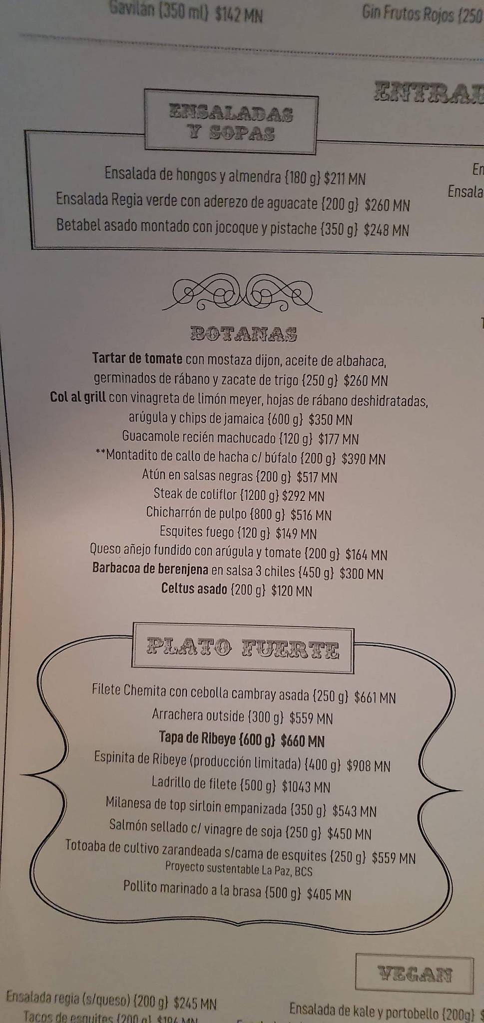 Carta del restaurante Gallo 71, San Pedro Garza García, Av. José ...