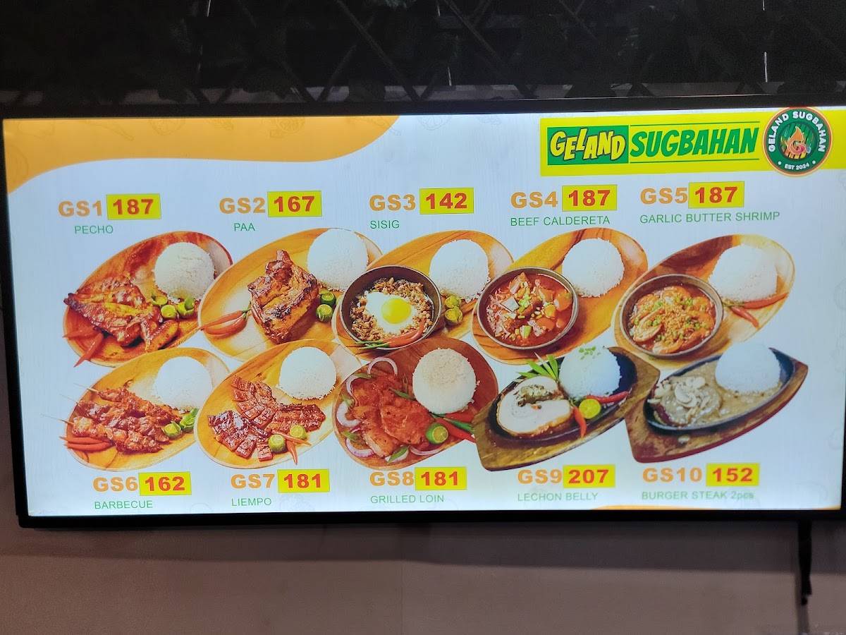 Menu at Geland Sugbahan Makati restaurant, Makati