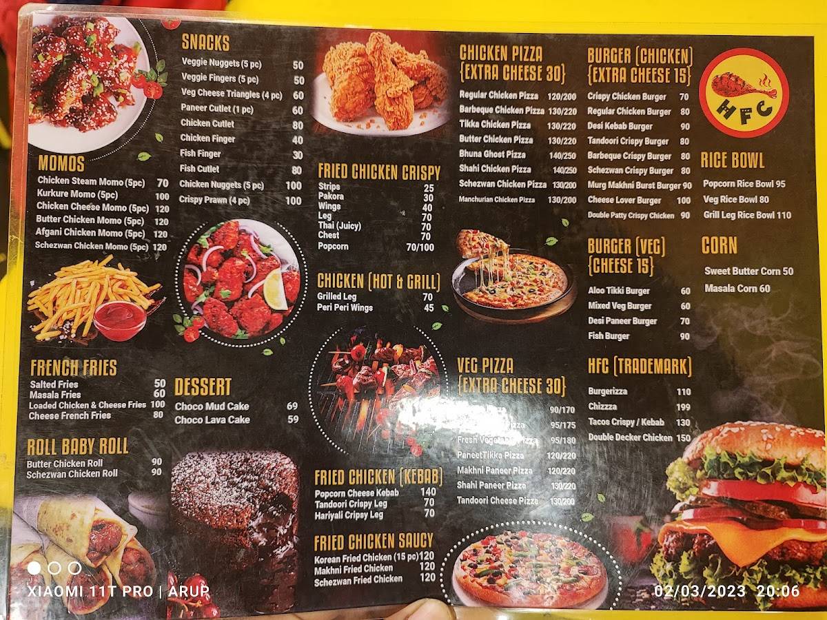 Menu at HFC Restaurant Halal Fried Chicken, Katwa