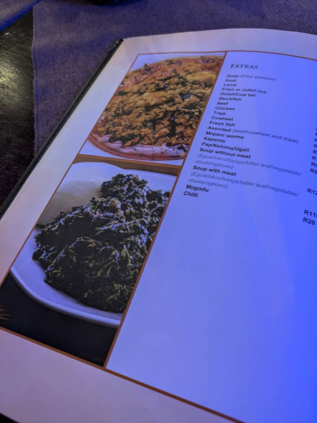 Menu at Hombaze African Cuisine - Legacy Corner restaurant, Sandton ...