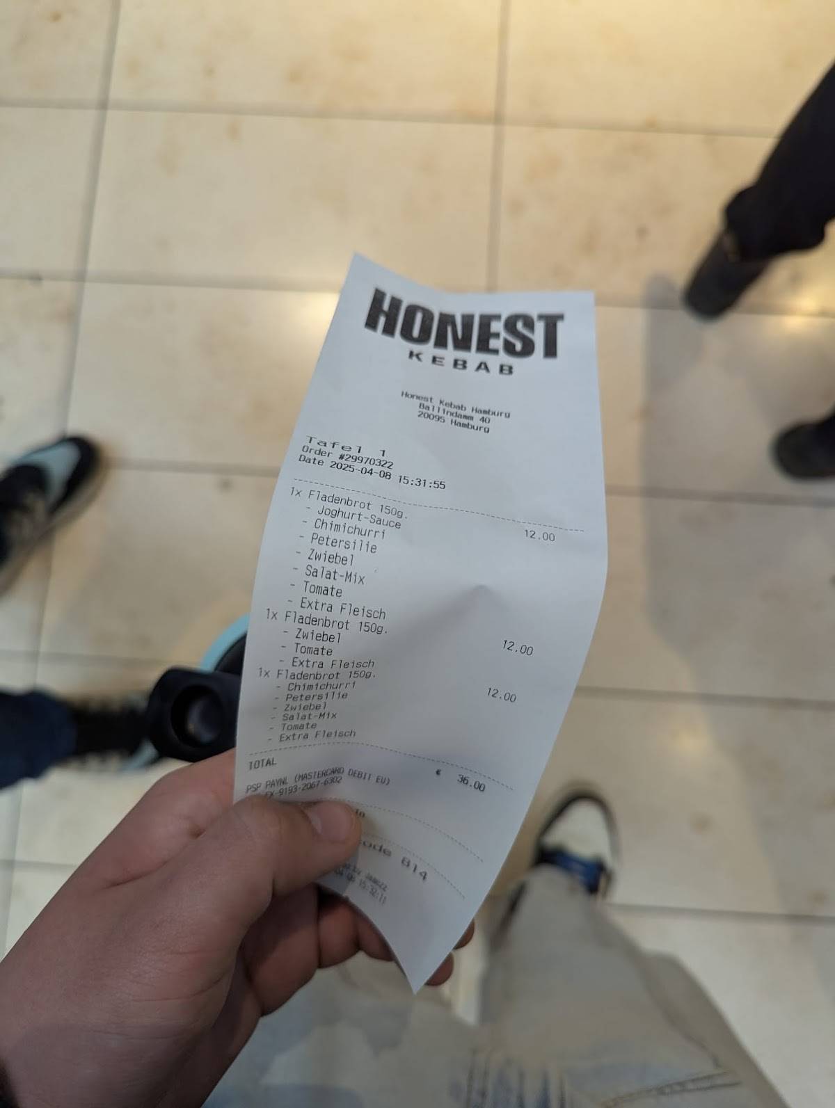 Speisekarte von HONEST KEBAB restaurant, Hamburg