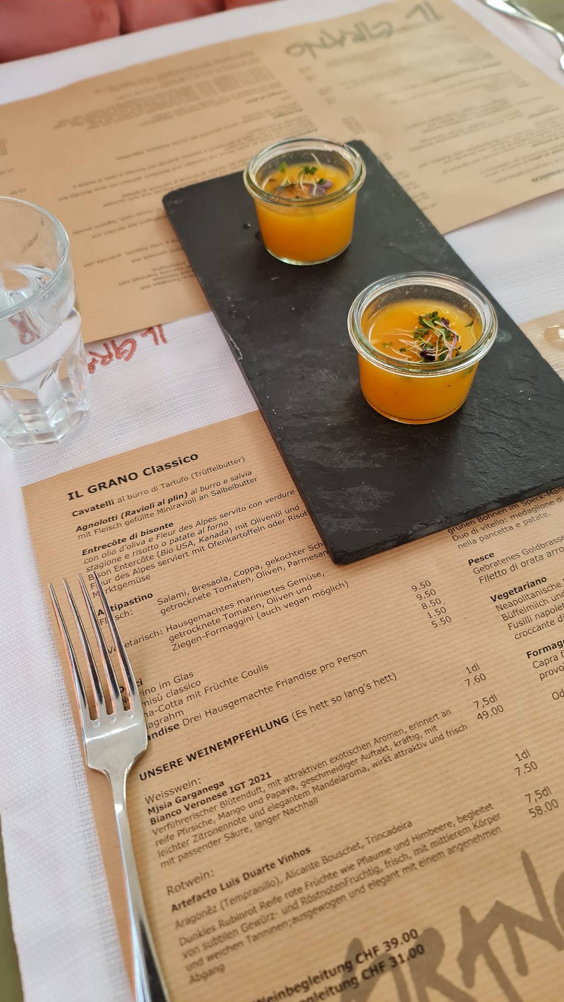 Speisekarte von Restaurant IL GRANO, Büren an der Aare, Ländte 38