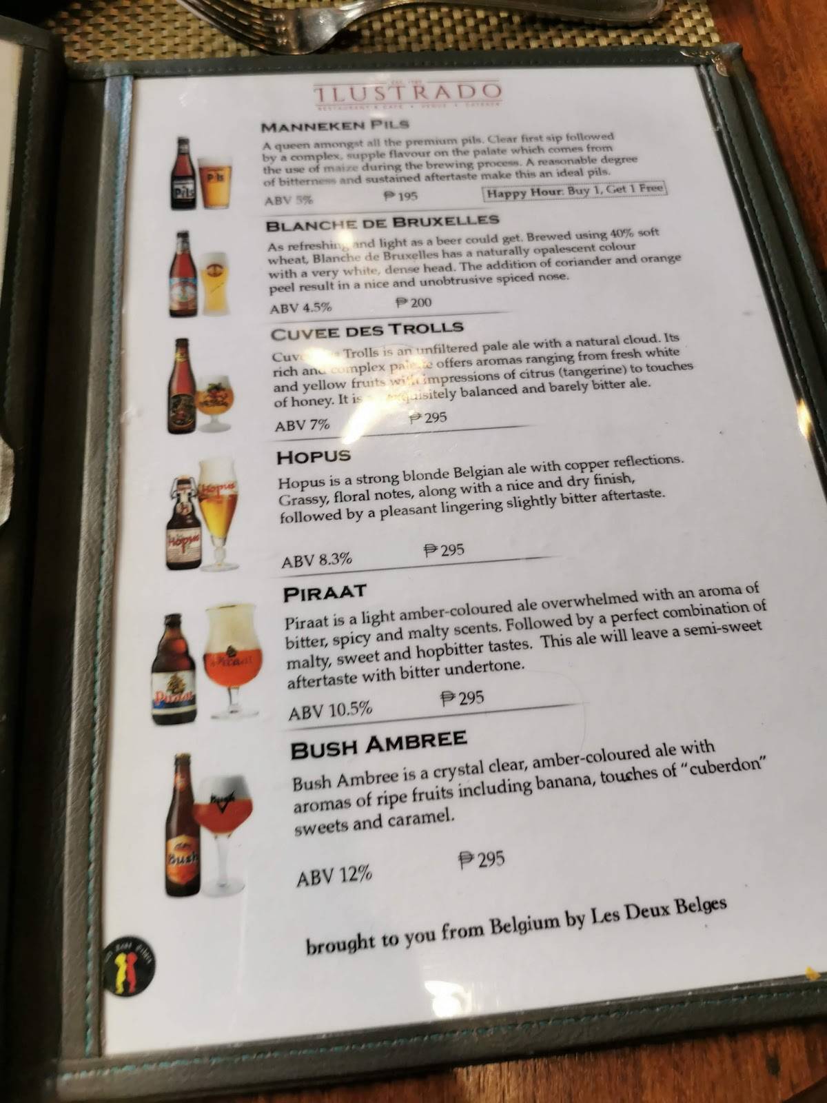 Menu at Ilustrado Restaurant, Manila, two-way