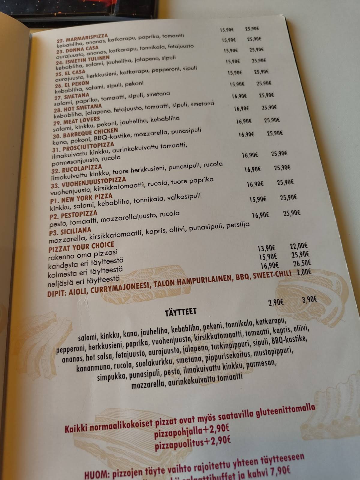 Menu at Ismet Restaurant Nurmijärvi, Nurmijärvi