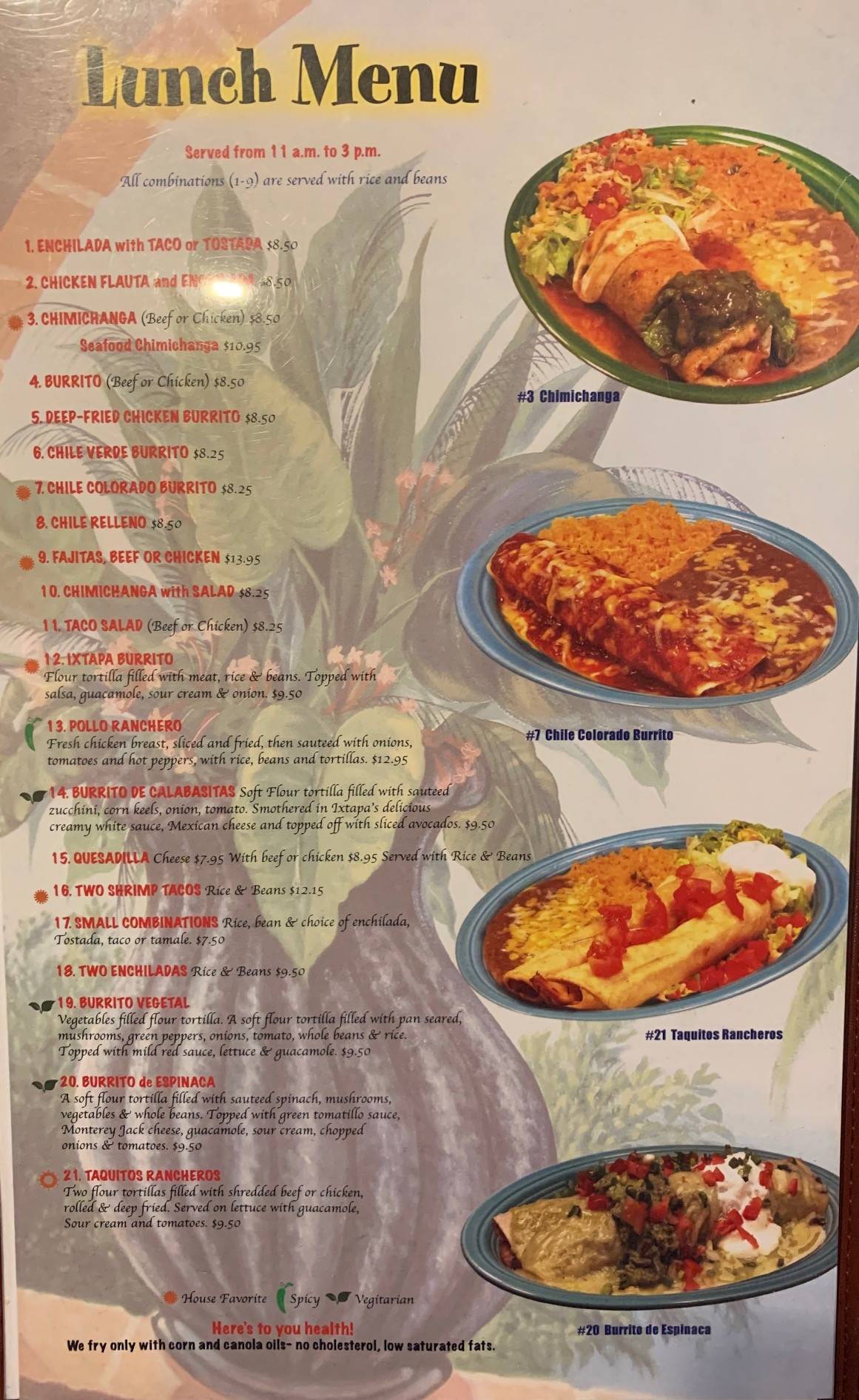 Menu at Ixtapa Mexican Restaurant, Hermiston