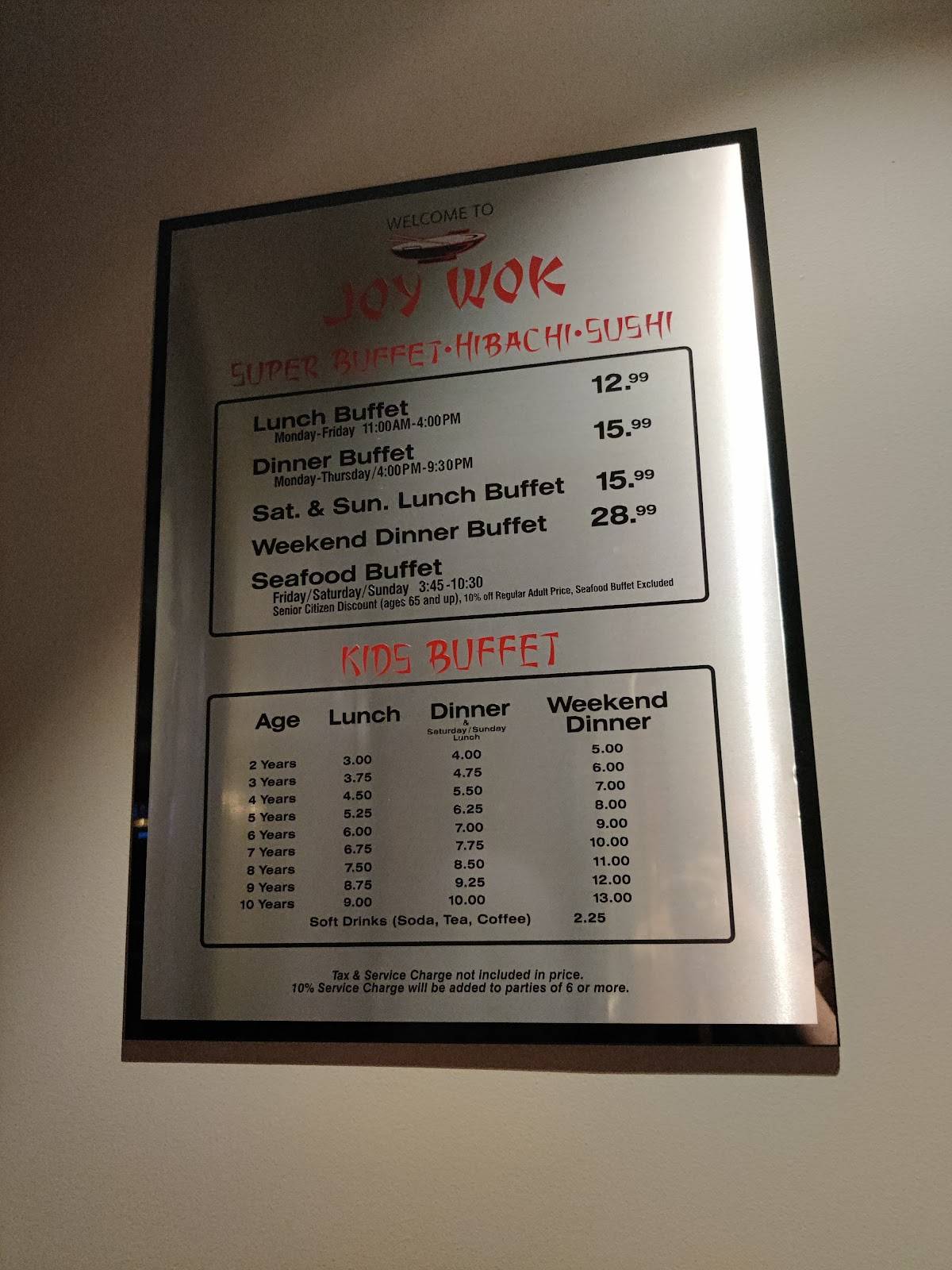 Menu at JOY WOK Super Buffet - Overland Park restaurant, Overland Park ...