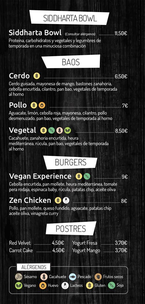 Menu at Kale-Ke restaurant, Barcelona