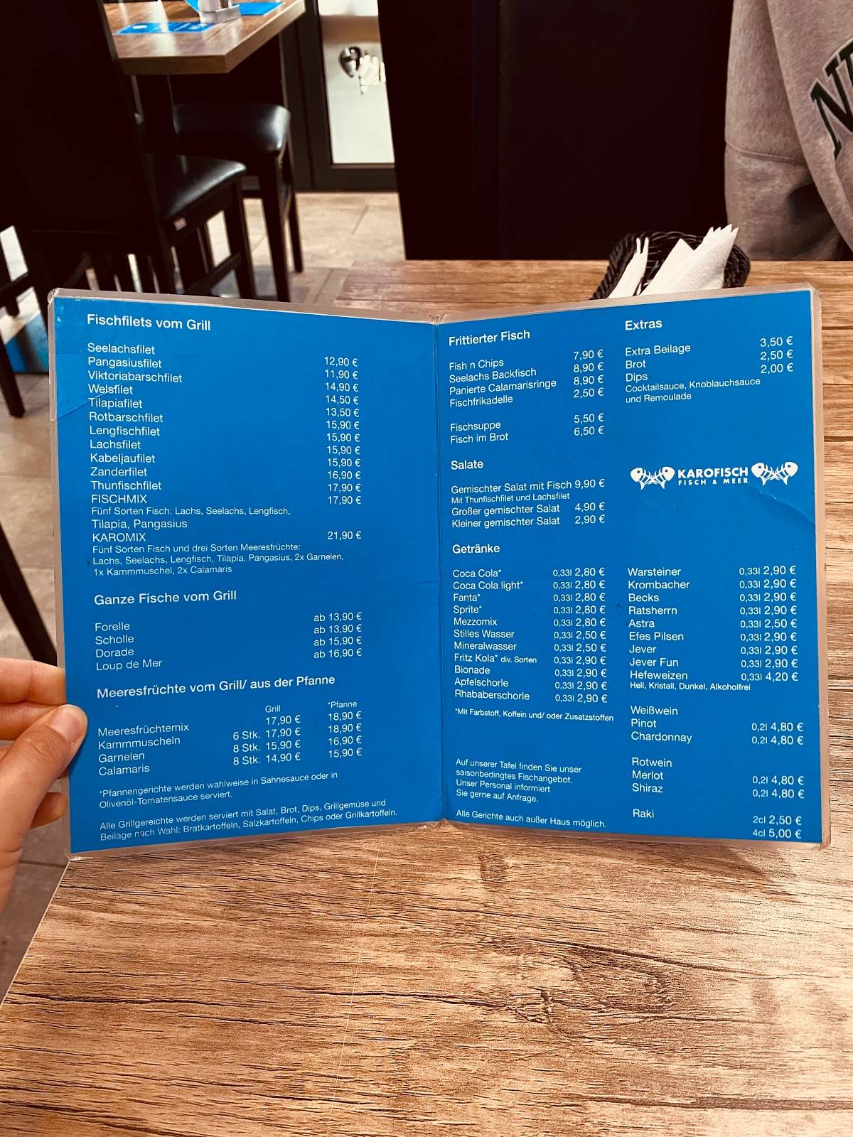 Speisekarte von Karo Fisch restaurant, Hamburg
