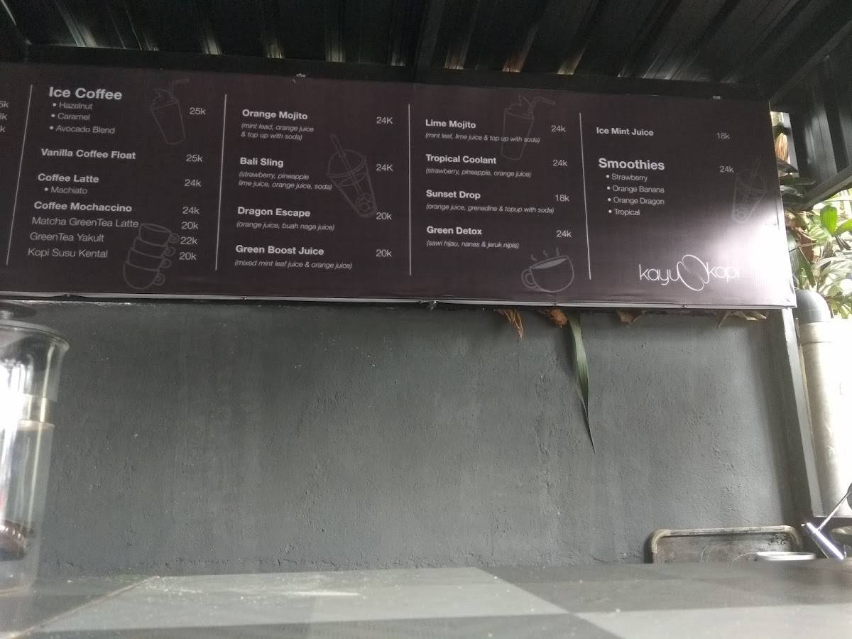 Menu at Kedai Kayu Kopi The Legian Food Court, Kuta