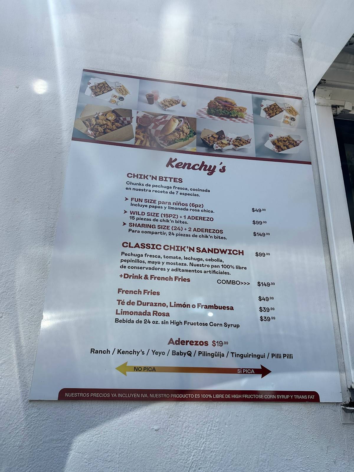 Carta del restaurante Kenchy's, Ciudad Juarez