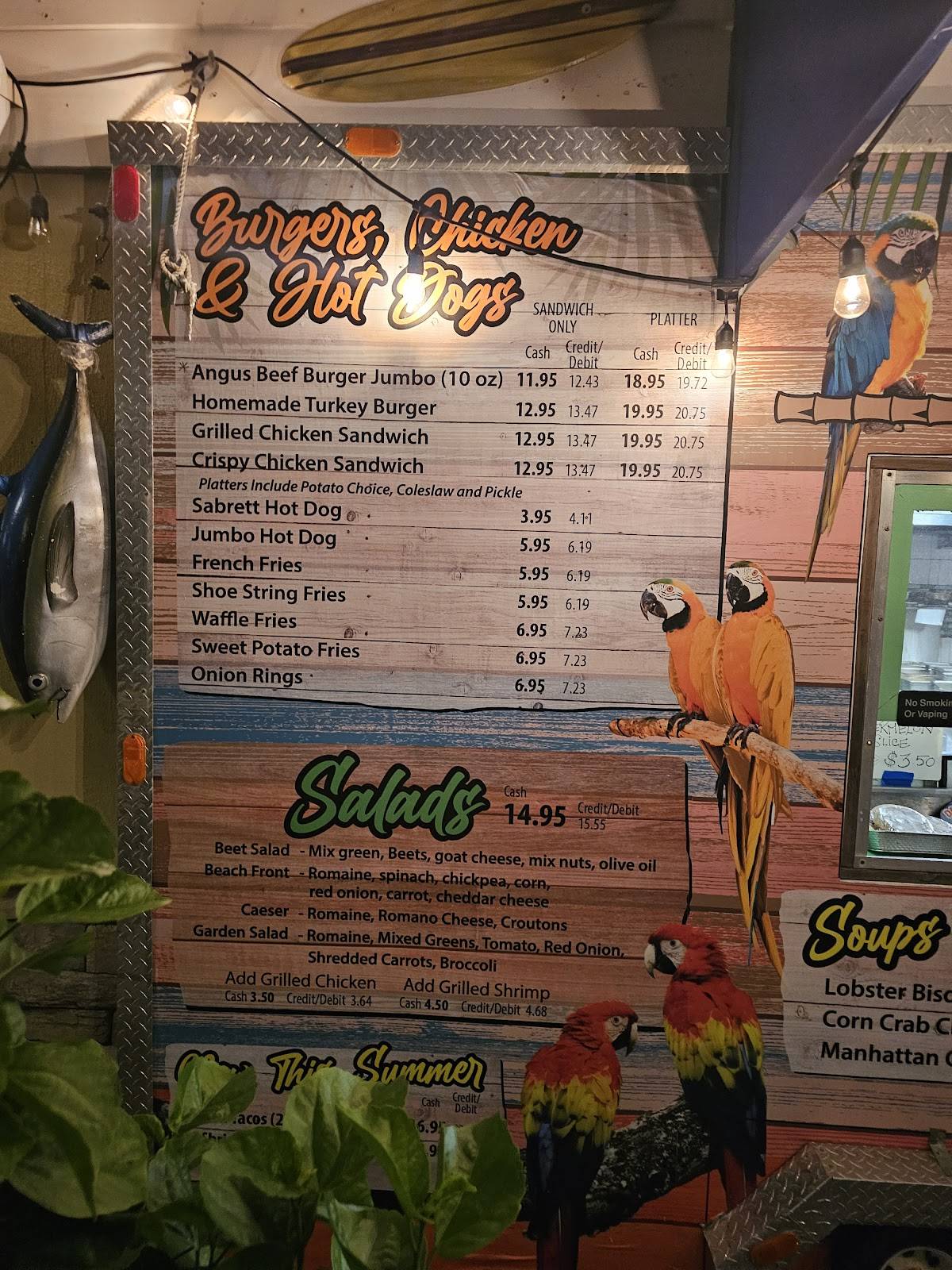 Menu at Key West Islip Beach restaurant, Islip