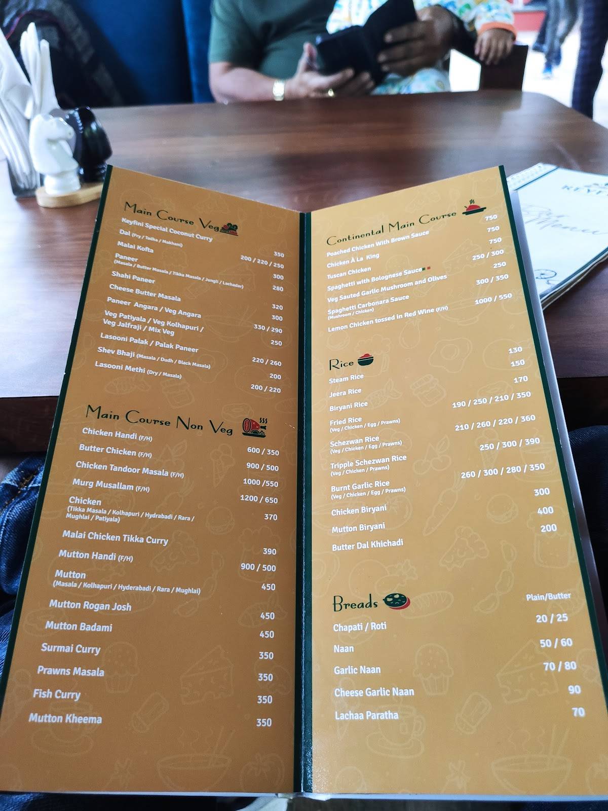 Menu at Keyfini Celebration Park, Nashik