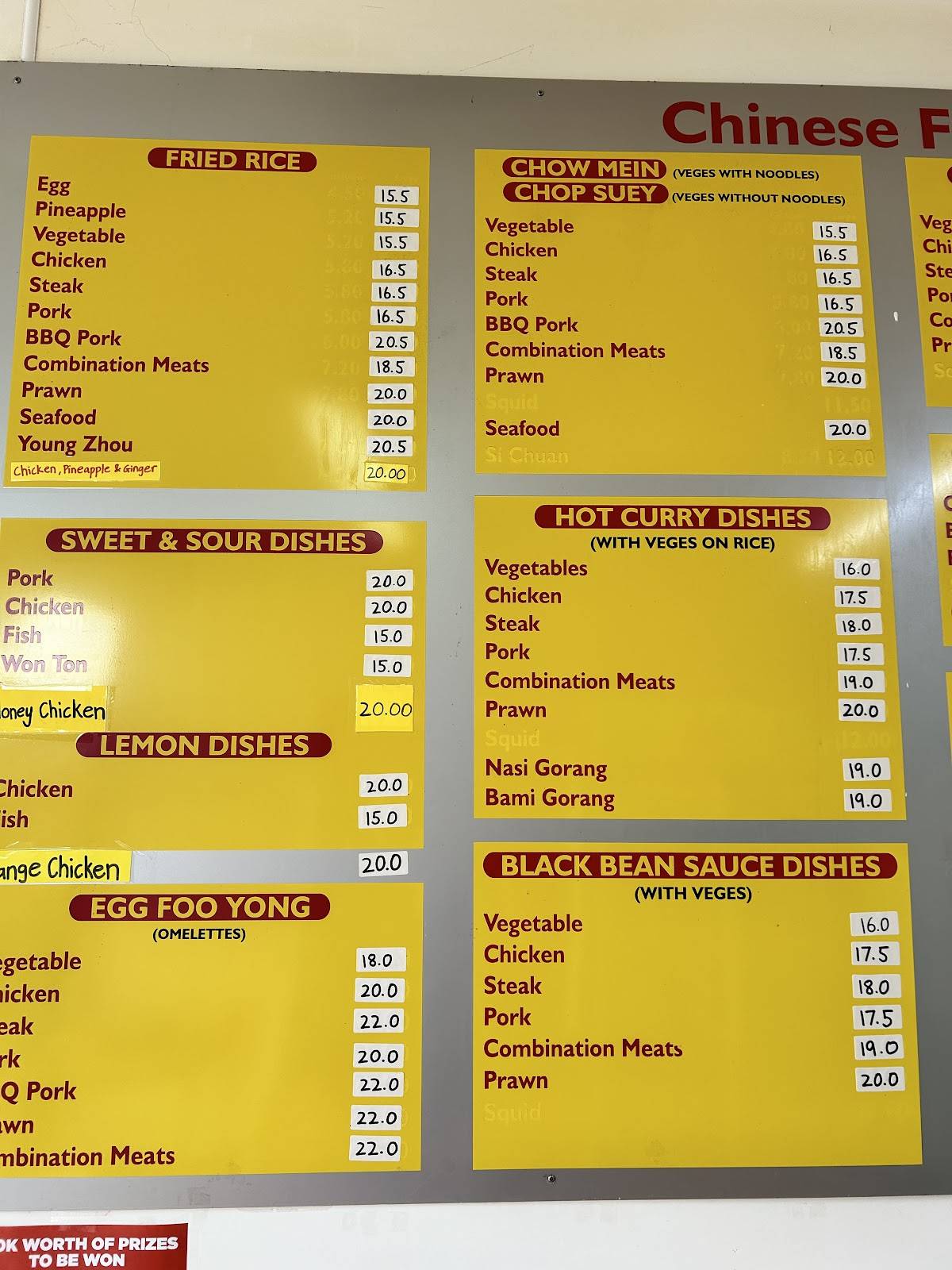 Menu at King Dragon Chinese Takeaway restaurant, Rotorua