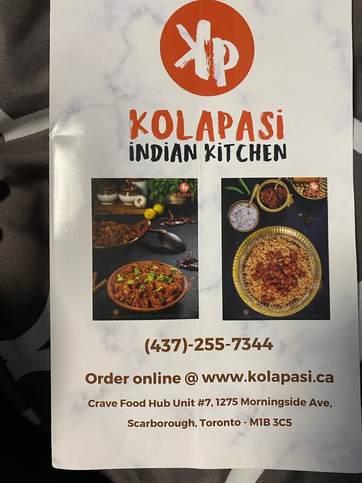 Menu at Kolapasi Indian Kitchen - Toronto restaurant, Toronto