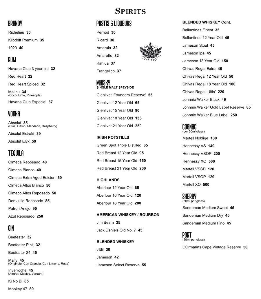 Menu at Kream Restaurant Brooklyn, Pretoria