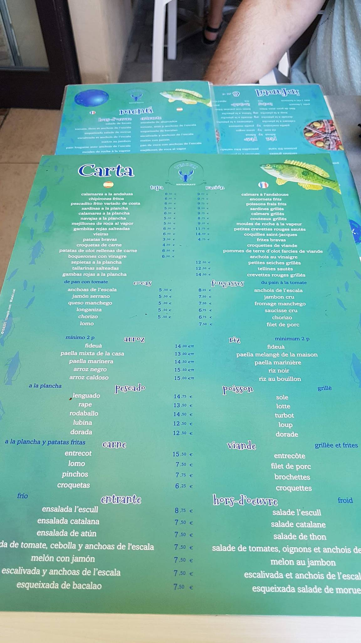 Menu at Restaurant La Cala, L'Escala
