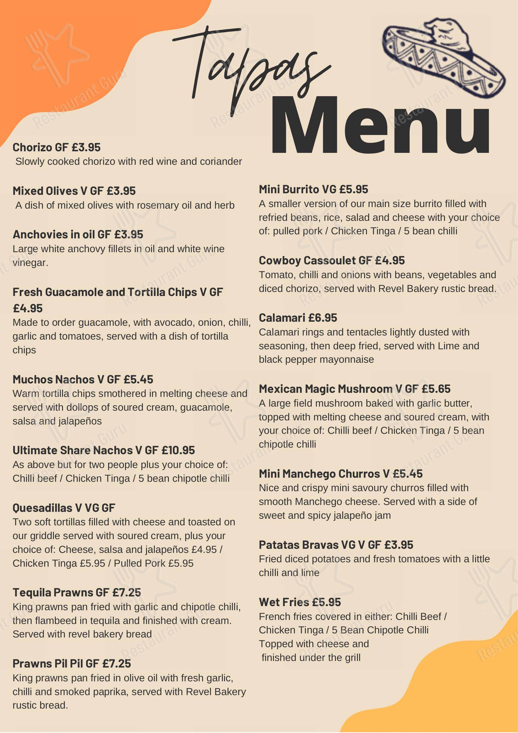 Menu at La Casa Loco restaurant, Rugby