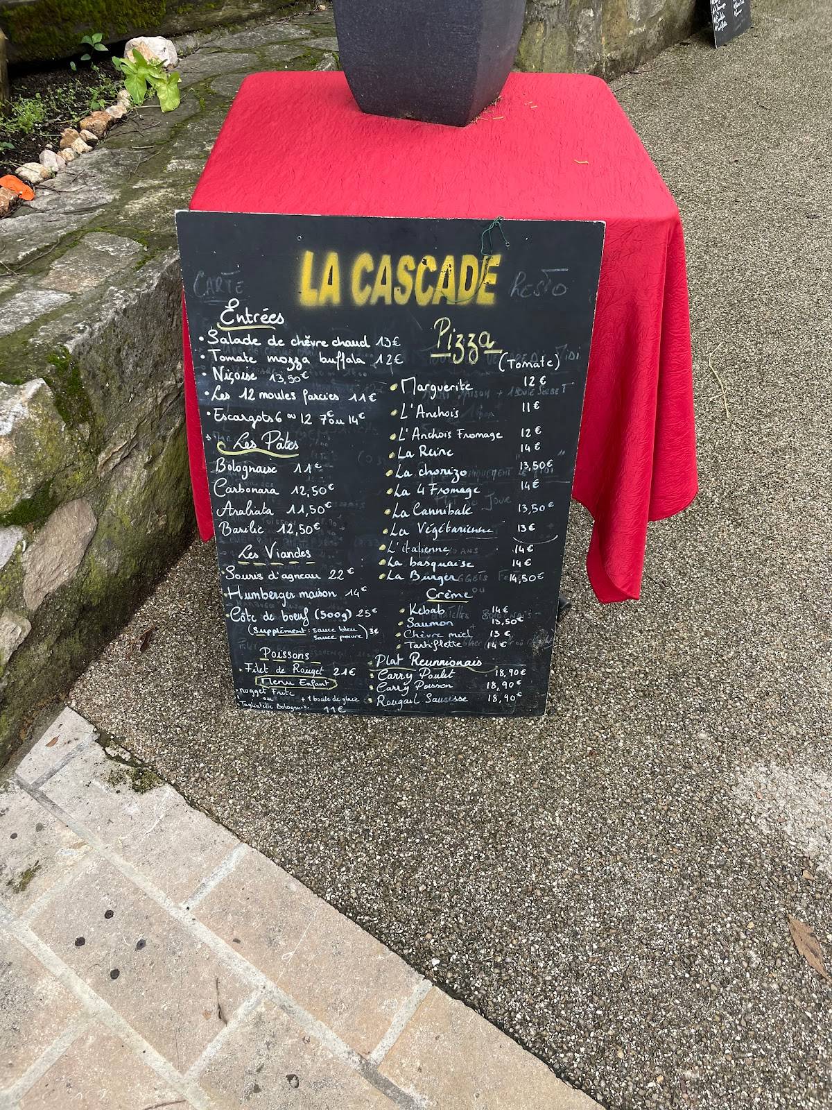 Menu au Restaurant La Cascade, Sillans-la-Cascade