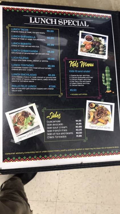 Menu at La Mixteca Restaurant, Urbana, 510 N Cunningham Ave #4