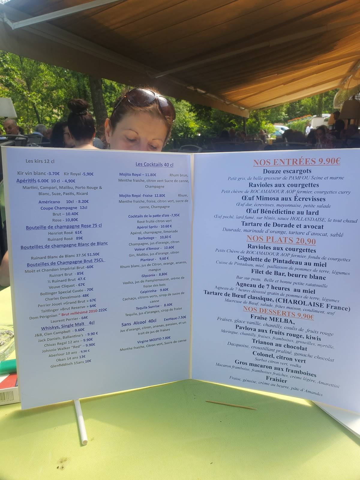 Menu au LA PATTE D' OIE restaurant, Mennecy