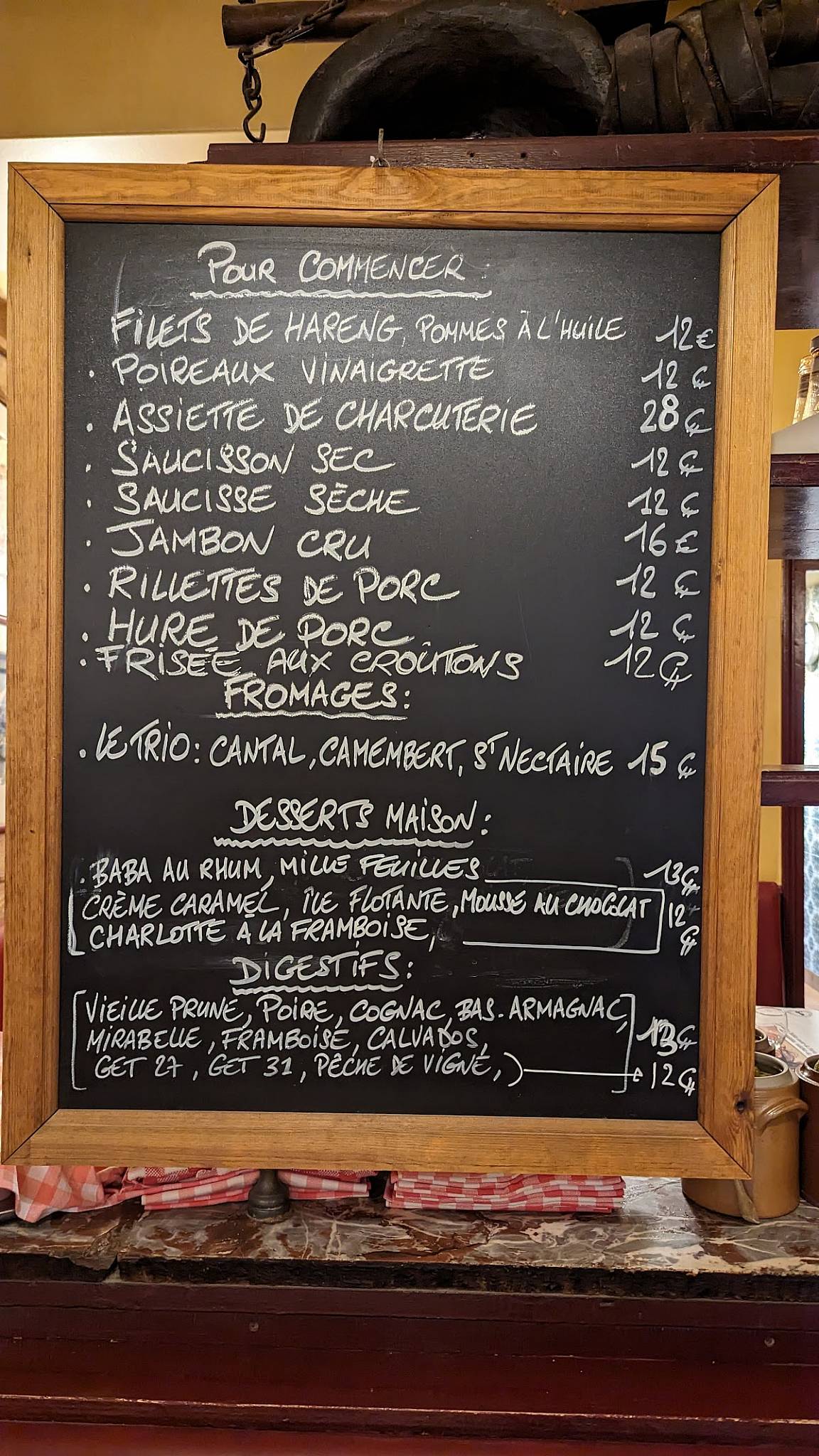 Menu at La Tour Montlhéry - Chez Denise restaurant, Paris, 5 Rue des ...