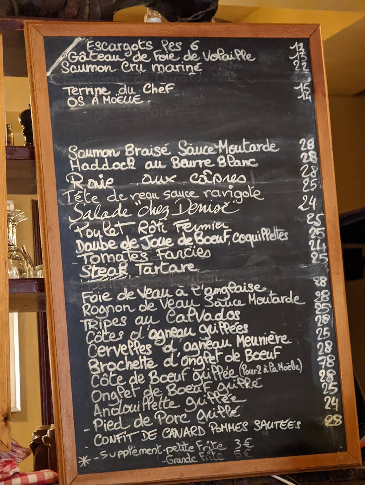 Menu at La Tour Montlhéry - Chez Denise restaurant, Paris, 5 Rue des ...