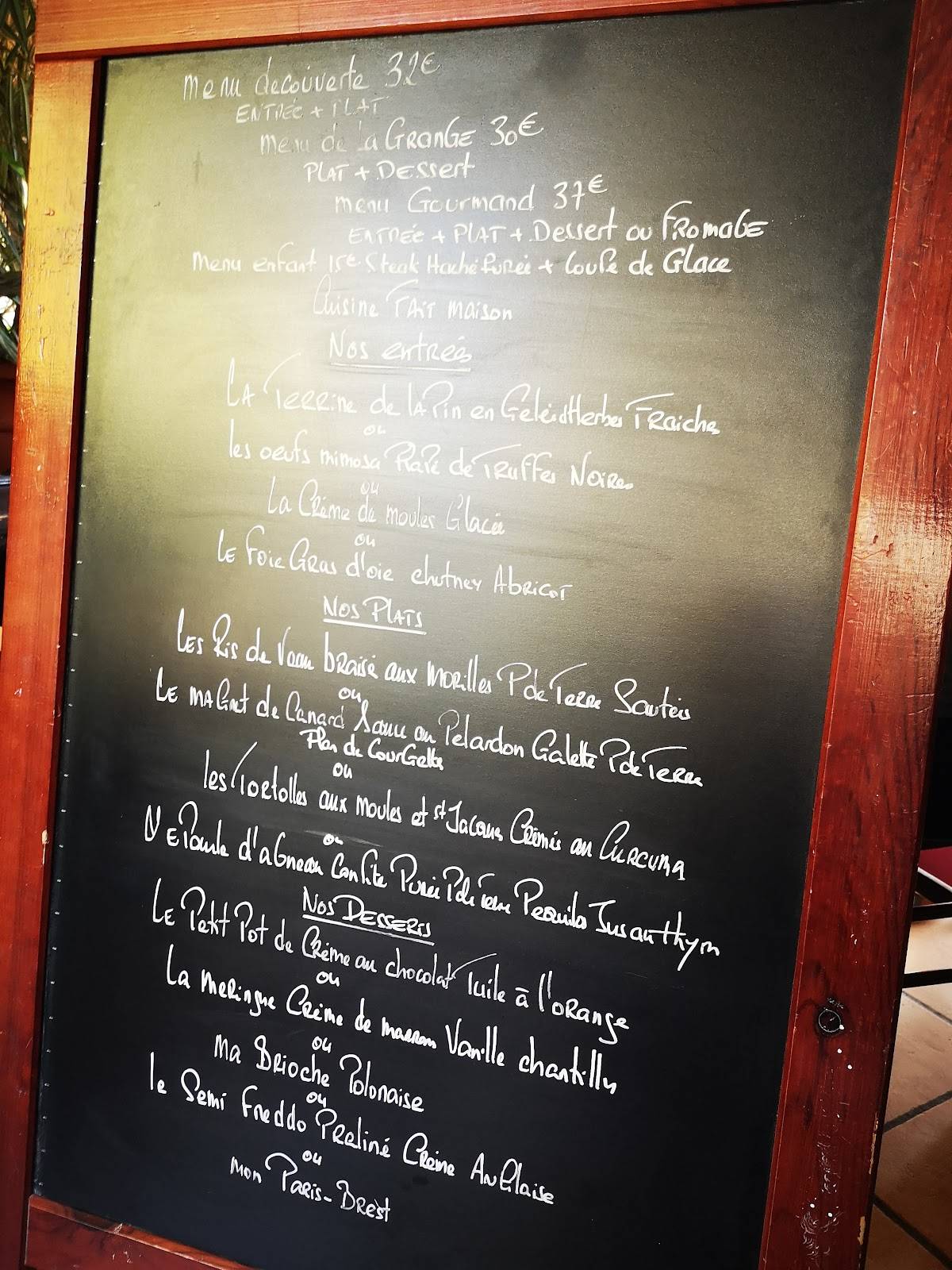 Menu au Restaurant La grange de labahou, Anduze
