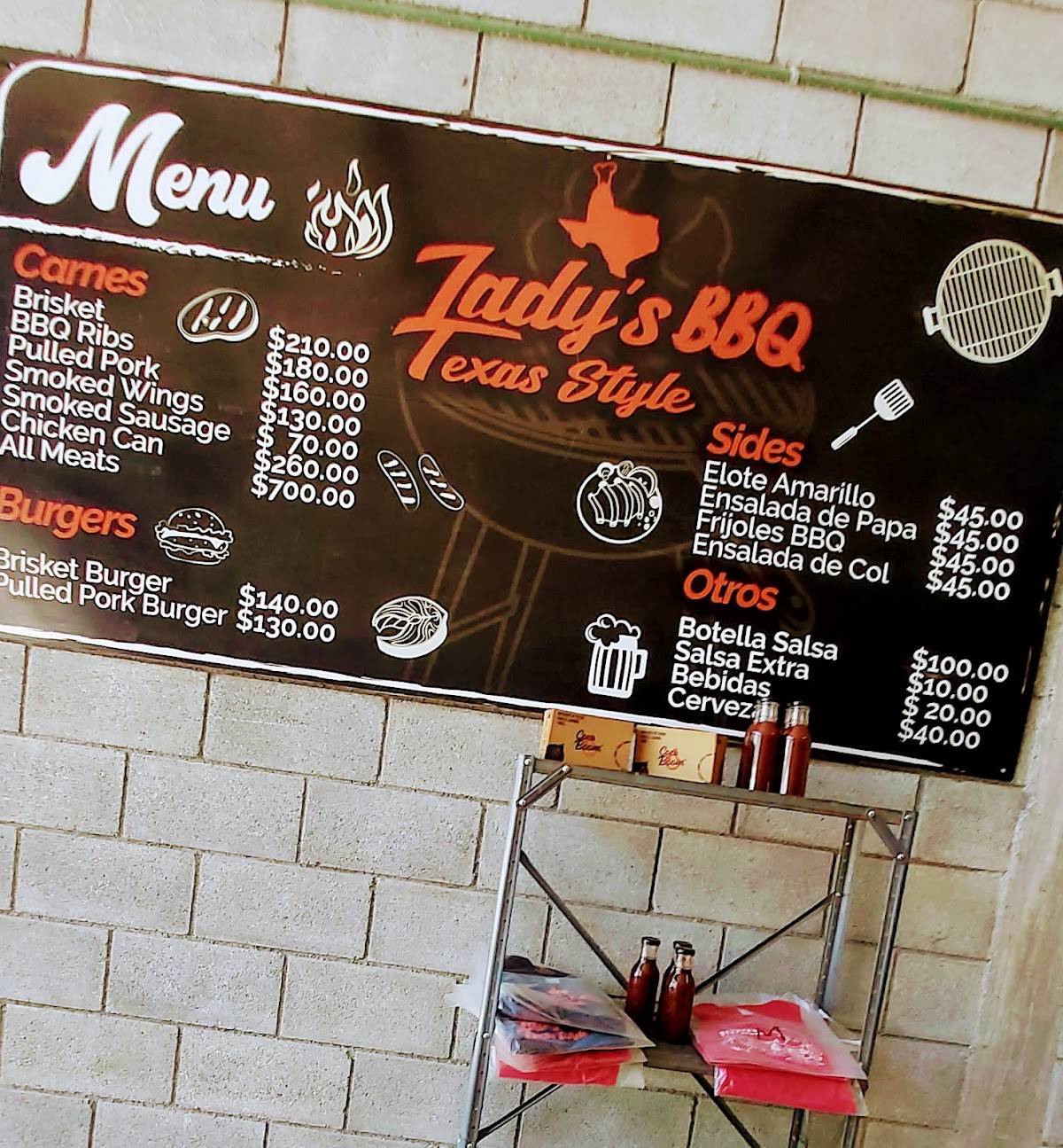 Carta de Ladys BBQ, Monterrey, Av. la Luz 100
